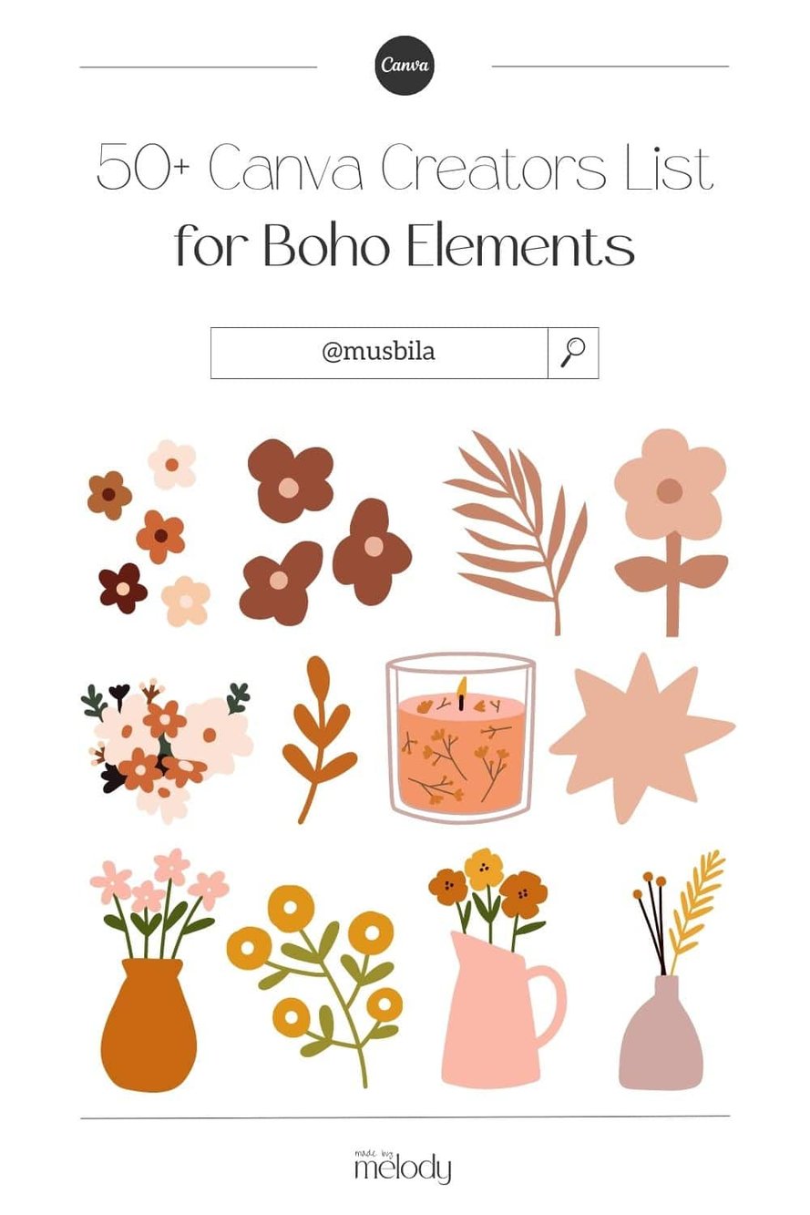 50+ Best Canva Creators List for Boho Elements