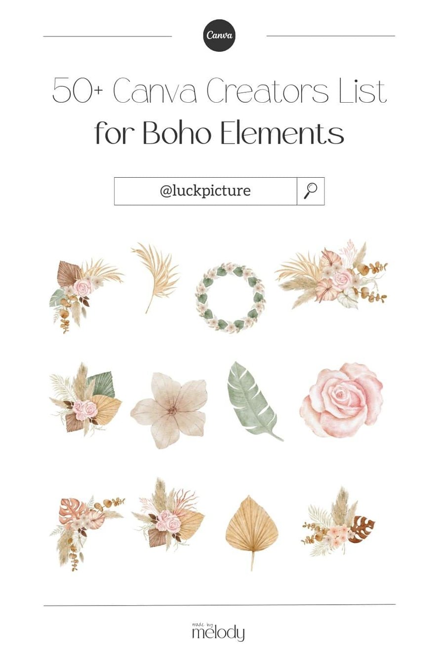 50+ Best Canva Creators List for Boho Elements