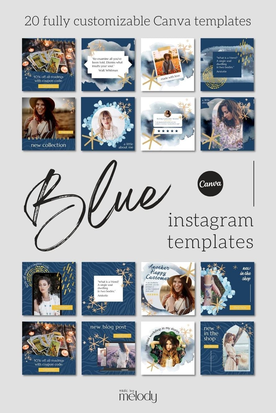 Canva Instagram Templates - Blue Sage