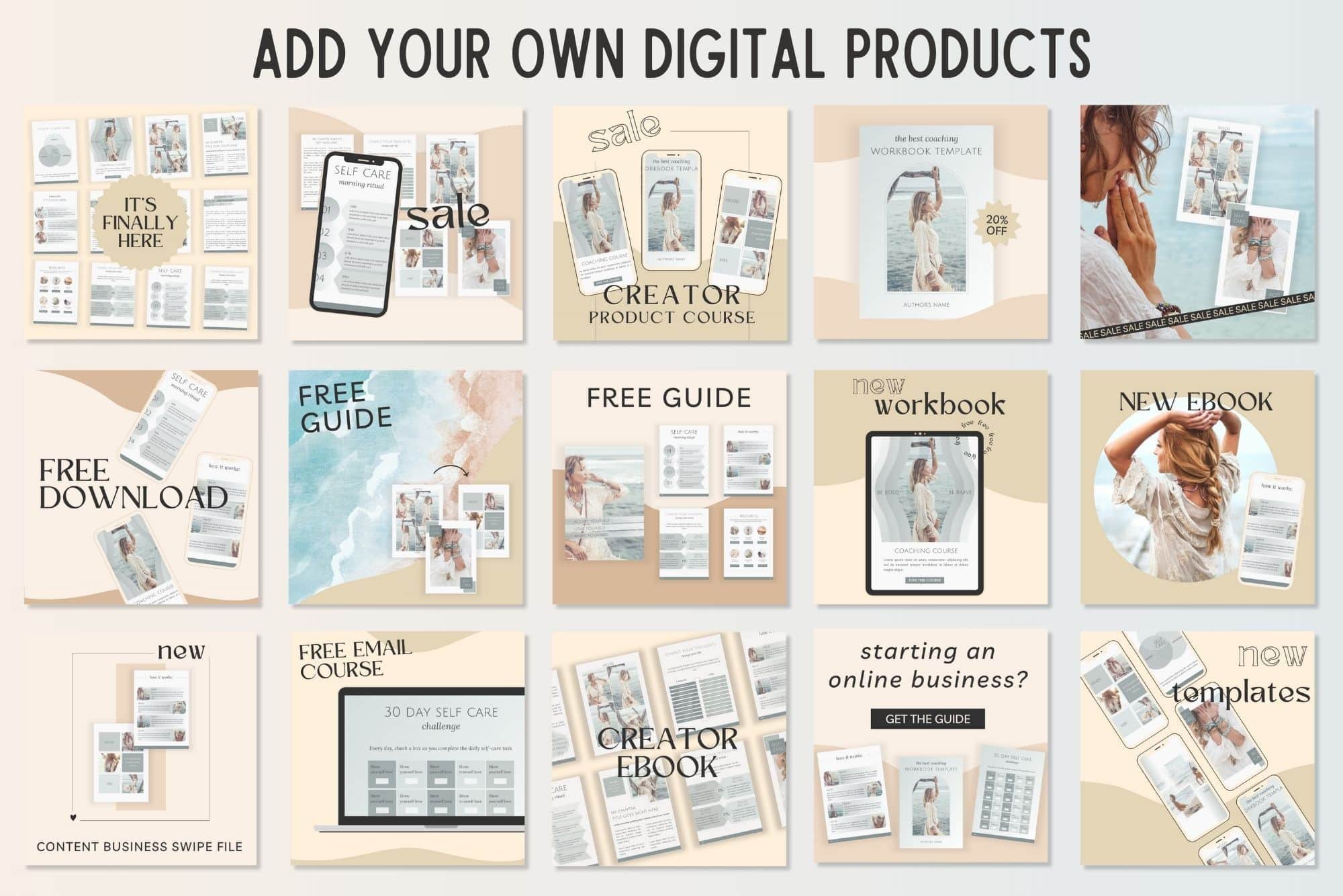 Canva Instagram Templates for Digital Products - Sand