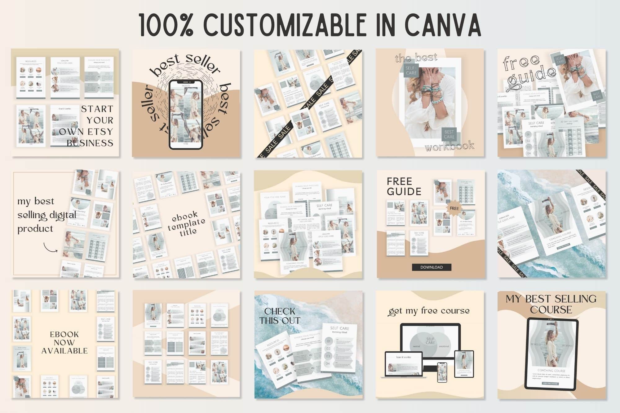 Canva Instagram Templates for Digital Products - Sand